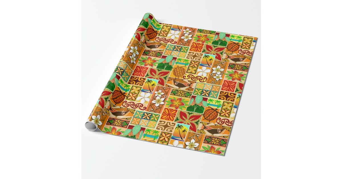 Hawaiian Motif 004 Wrapping Paper | Zazzle