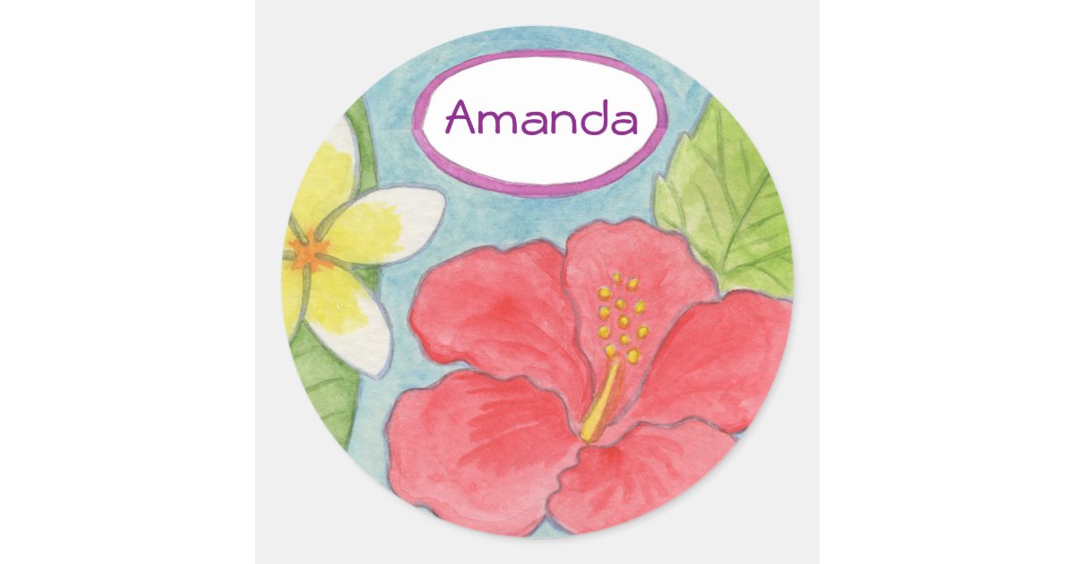 Hawaiian name sticker | Zazzle