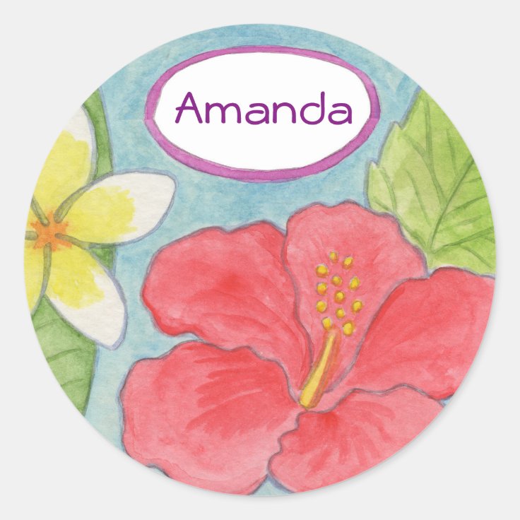 Hawaiian name sticker | Zazzle
