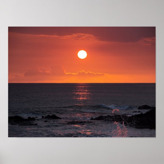 Hawaiian Ocean Sunset - Hawaii Sunsets Poster | Zazzle.com