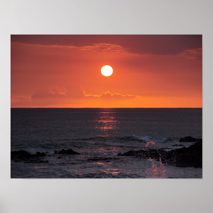 Hawaiian Ocean Sunset - Hawaii Sunsets Poster | Zazzle.com