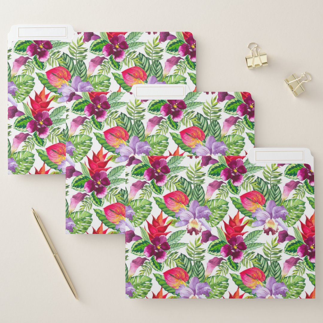 Hawaiian orchid file folders | Zazzle