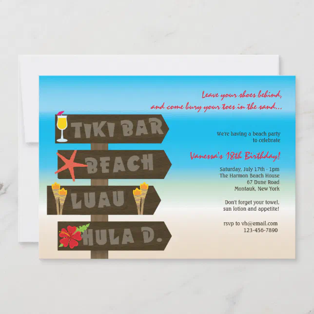 Hawaiian Party Invitation | Zazzle