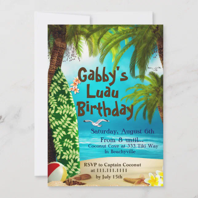 Hawaiian Party Invitation, Luau Party Invitations | Zazzle