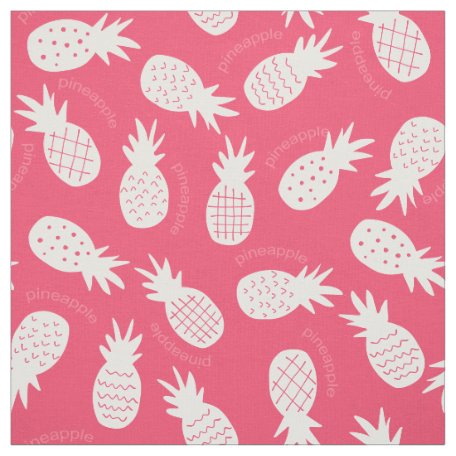 Hawaiian Pineapple Pattern Tropical design Fabric | Zazzle
