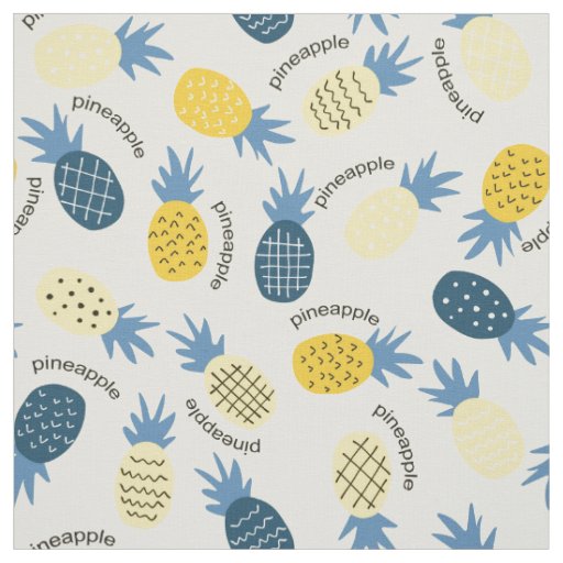 Hawaiian Pineapple Pattern Tropical design Fabric | Zazzle