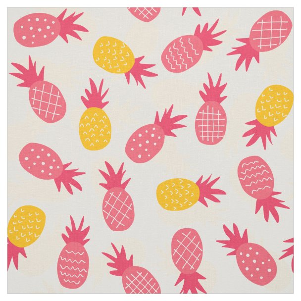 Hawaiian Pineapple Pattern Tropical design Fabric | Zazzle