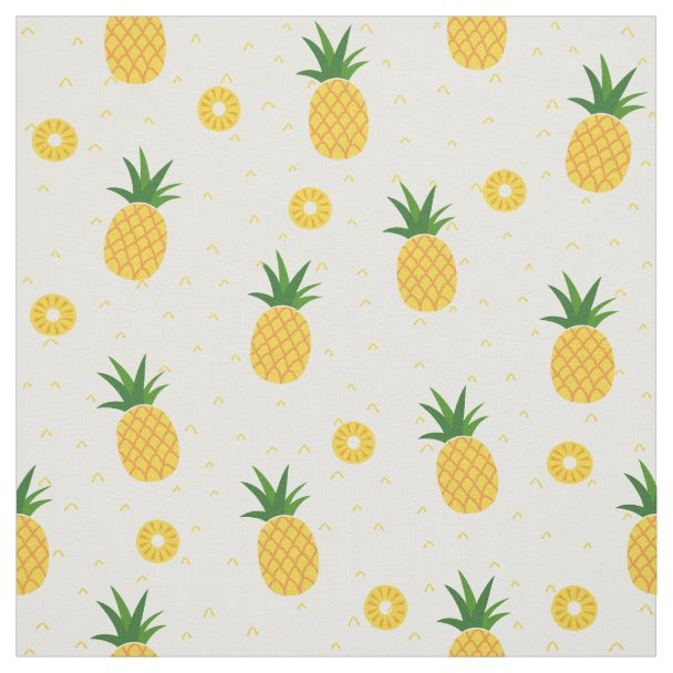 Hawaiian Pineapple Pattern Tropical design Fabric | Zazzle