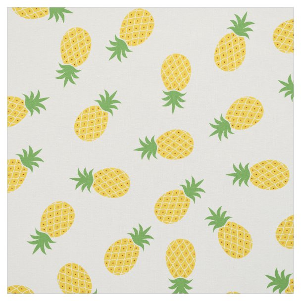 Hawaiian Pineapple Pattern Tropical design Fabric | Zazzle