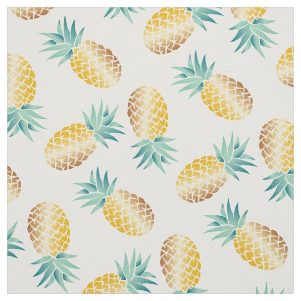 modern tropical pineapple hawaiian quilt pattern fabric | Zazzle