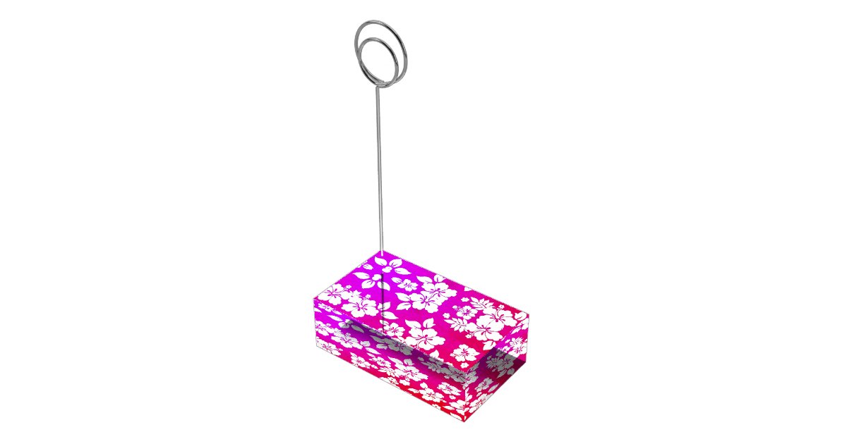 Hawaiian Print Place Card Holder | Zazzle