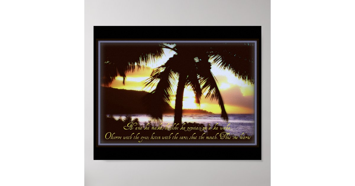 Hawaiian quotes translated poster | Zazzle