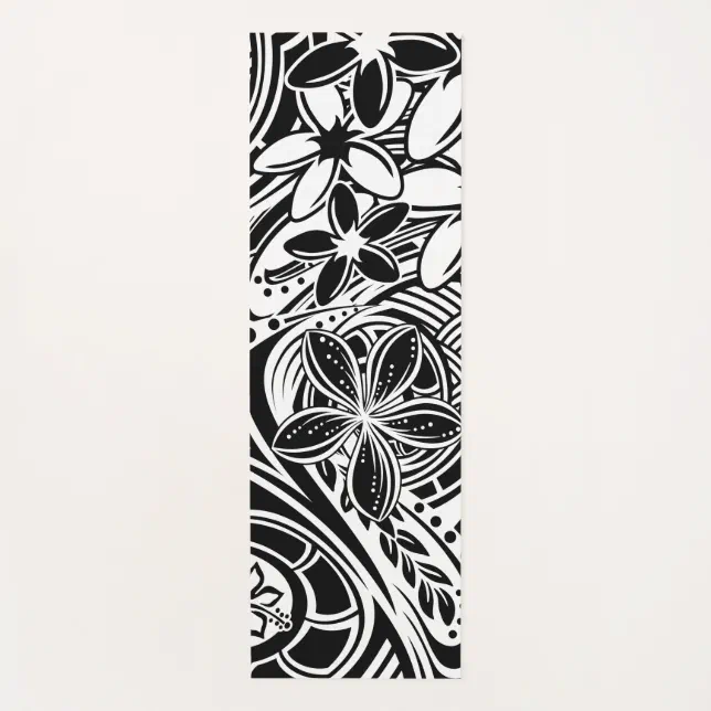 Hawaiian - Samoan - Polynesian Tribal Black Design Yoga Mat | Zazzle