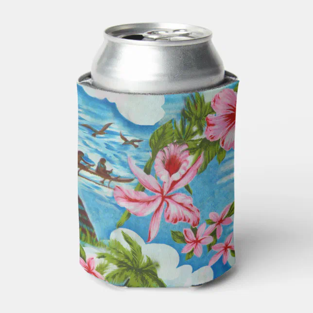 Hawaiian Scenes Can Cooler | Zazzle