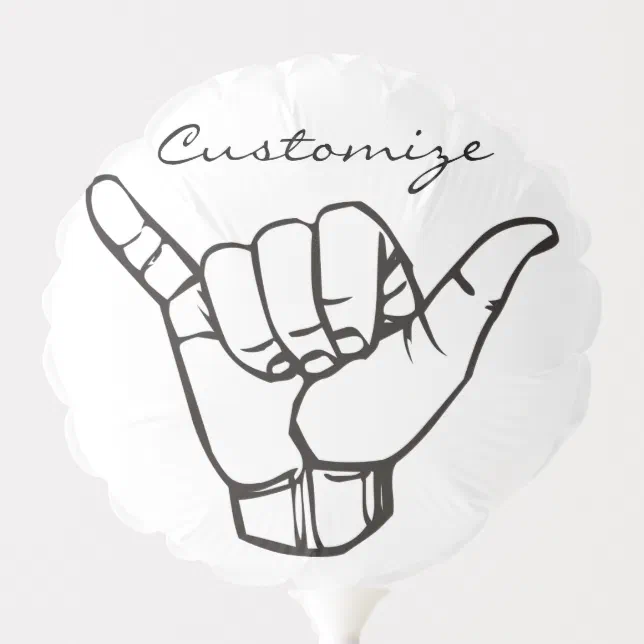 Hawaiian Shaka Brah Wave Thunder_Cove Balloon | Zazzle