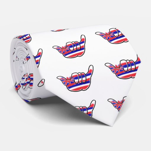 Hawaiian shaka state flag symbol artistic necktie | Zazzle