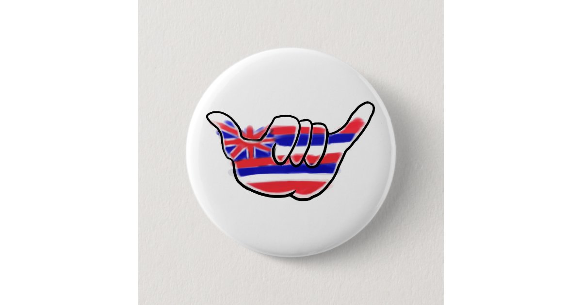 Hawaiian shaka state flag symbol button | Zazzle