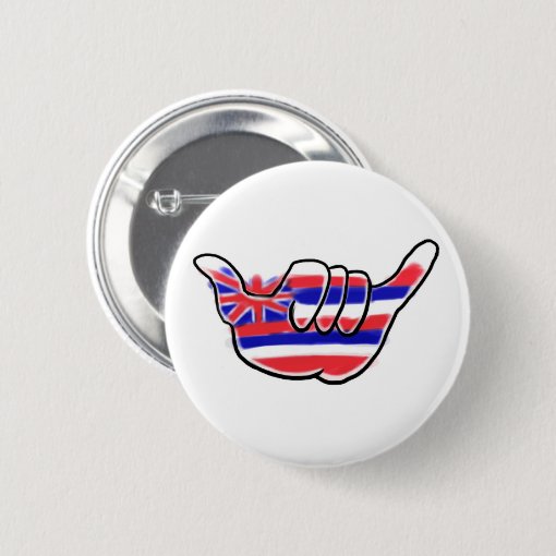 Hawaiian shaka state flag symbol button | Zazzle
