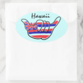 Hawaiian shaka symbol state flag artistic stickers | Zazzle