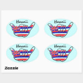 Hawaiian shaka symbol state flag artistic stickers | Zazzle