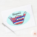 Hawaiian shaka symbol state flag artistic stickers | Zazzle