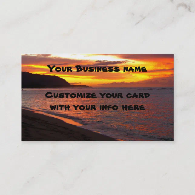 Hawaiian Sunset Business Card | Zazzle