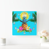 Hawaiian Themed Decor, Stunning Pineapple Clock | Zazzle