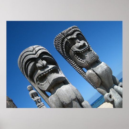 Hawaiian Tiki Gods Poster | Zazzle.com