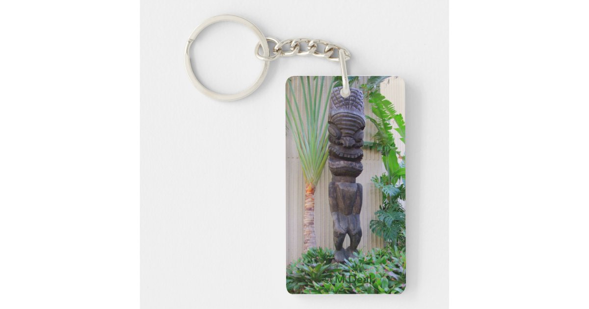 Hawaiian Tiki Keychain | Zazzle