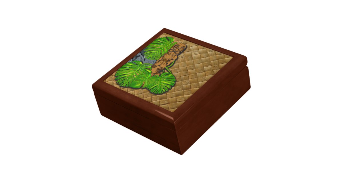 Hawaiian Tiki Lauhala Gift Box | Zazzle