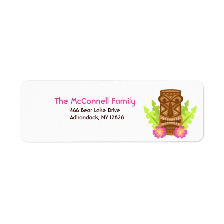 HAWAIIAN TIKI LUAU ADDRESS LABELS | Zazzle