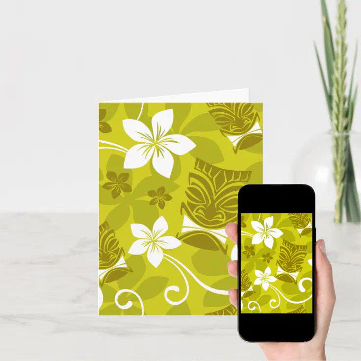 Hawaiian Tiki Pattern Note Cards | Zazzle