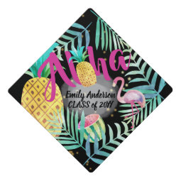 Hawaiian Tropical Graduation Cap Topper Customized | Zazzle