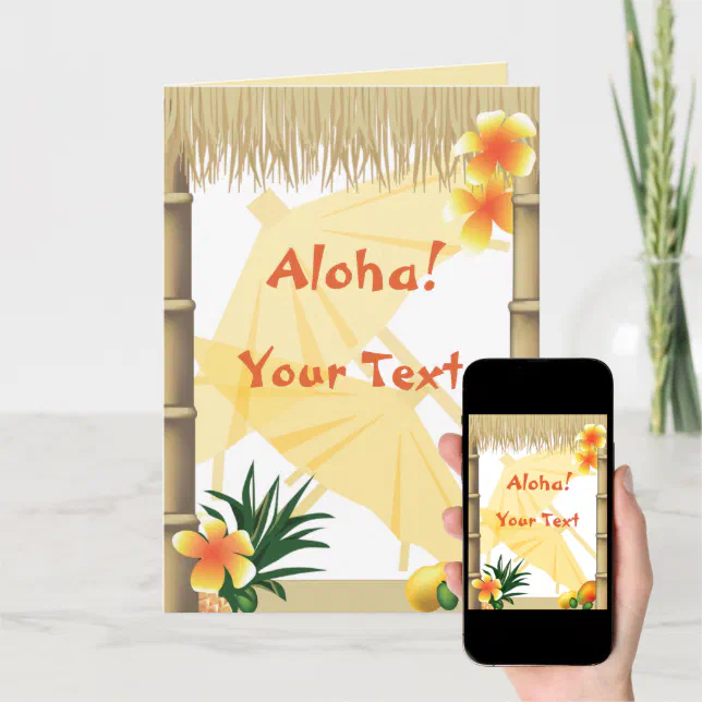 Hawaiian Tropical Luau Party Aloha Greeting Card | Zazzle