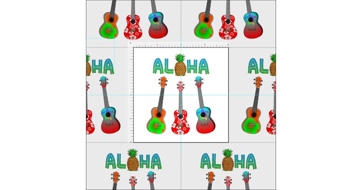 Hawaiian Ukulele Aloha Hawaii Fabric | Zazzle