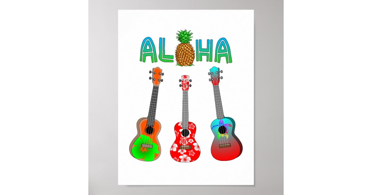Hawaiian Ukulele Aloha Hawaii Poster | Zazzle