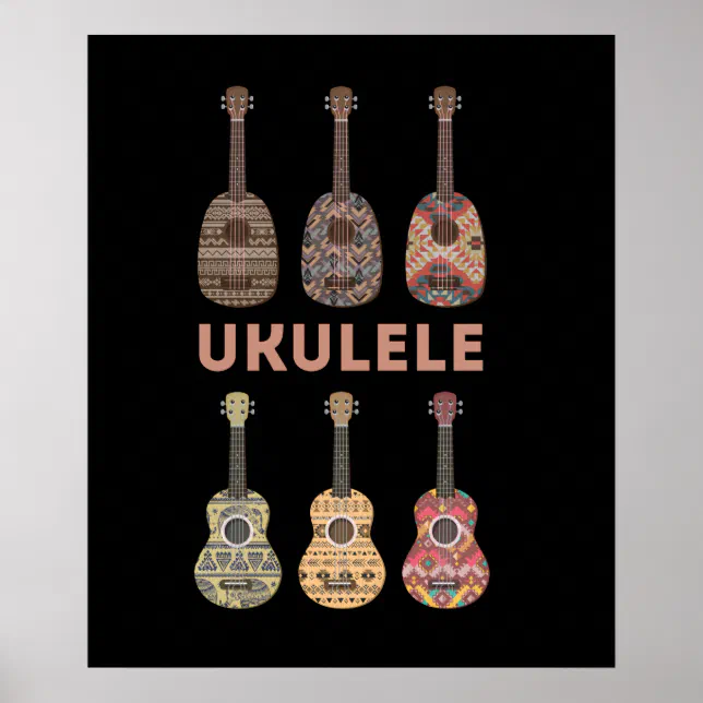 Hawaiian Ukulele Types of Musical Instruments Poster | Zazzle
