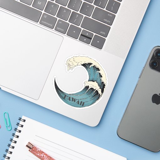 Hawaiian wave sticker | Zazzle