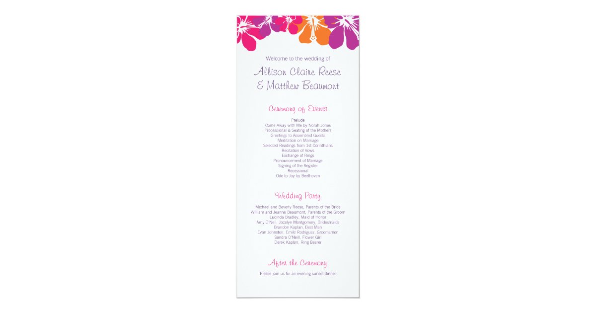 Hawaiian Wedding Program | Zazzle.com