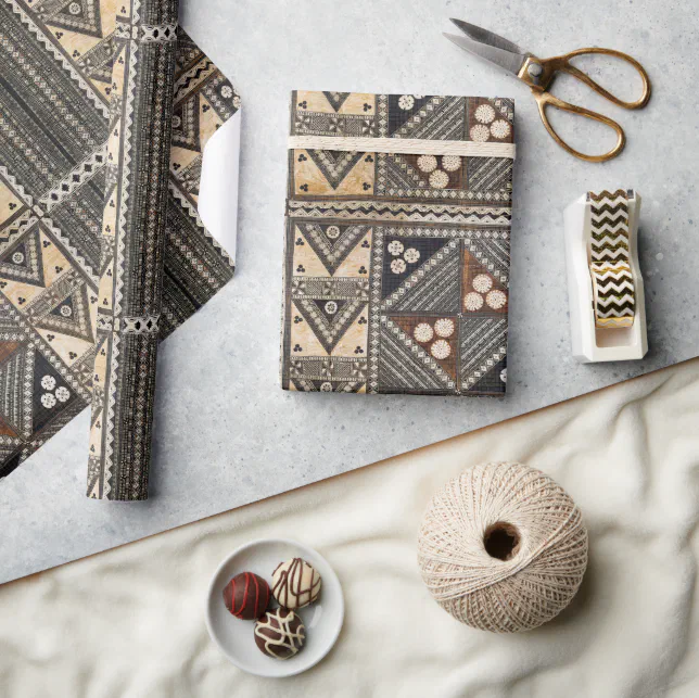 Hawaiian Wedding Tapa Cloth Wrapping Paper | Zazzle