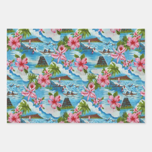 Hawaiian Wrapping Paper Set | Zazzle