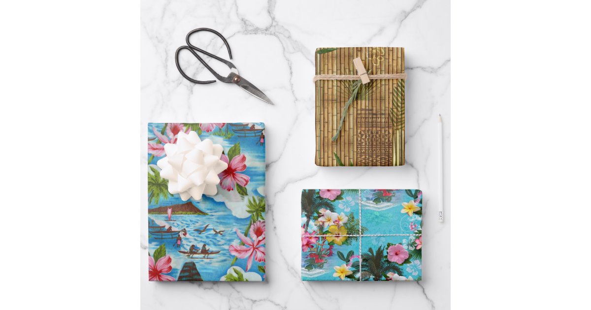 Hawaiian Wrapping Paper Set | Zazzle
