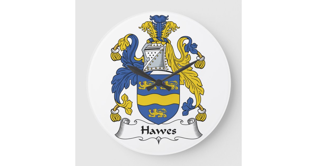 Hawes Family Crest Large Clock | Zazzle