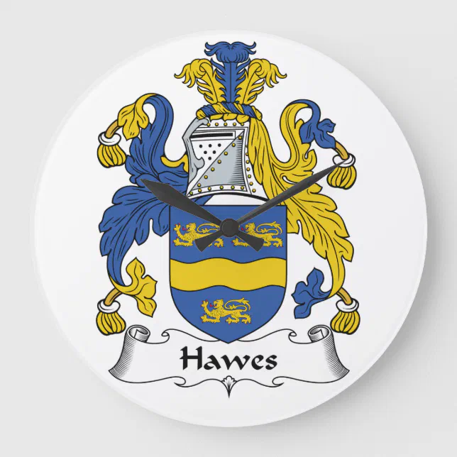 Hawes Family Crest Large Clock | Zazzle