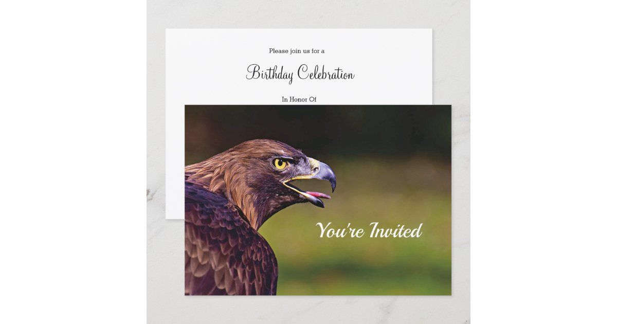Hawk Birthday Invitation | Zazzle