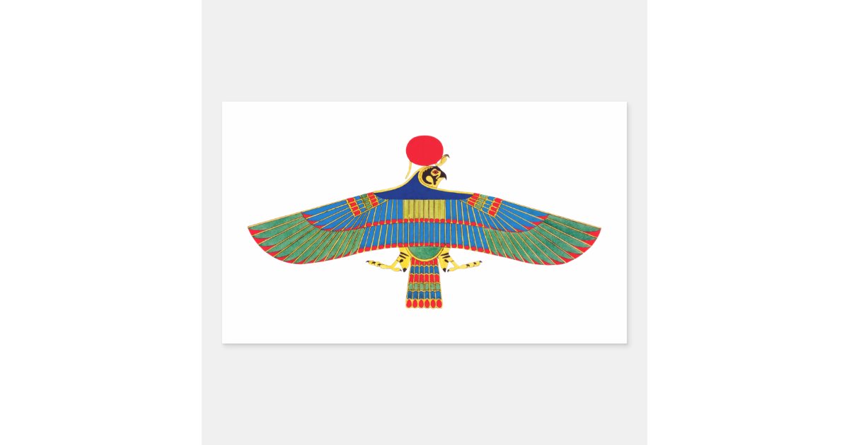 Hawk emblem Ra egypt ancient pharaoh pyramid god h Rectangular Sticker ...