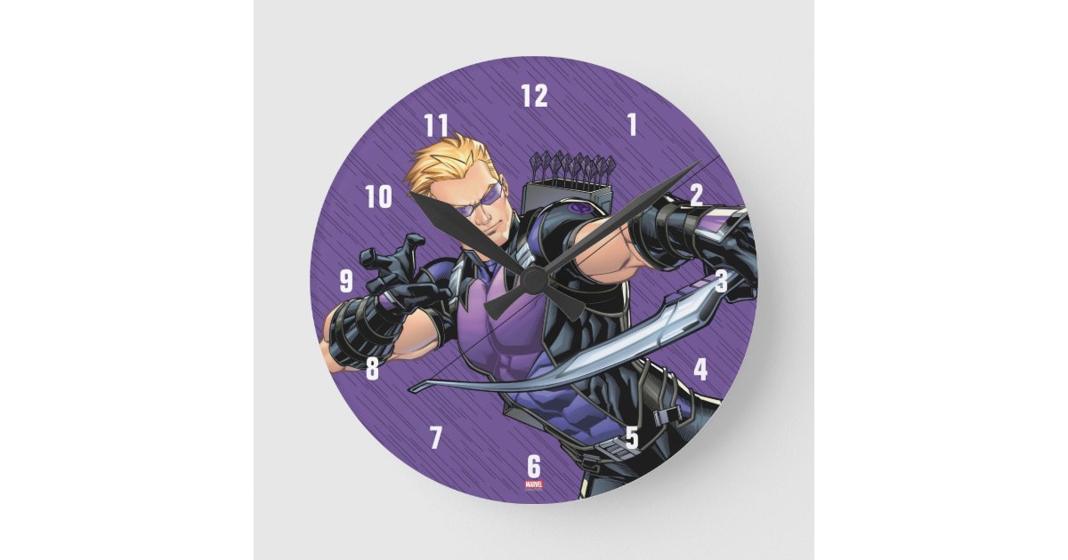 Hawkeye Assemble Round Clock | Zazzle