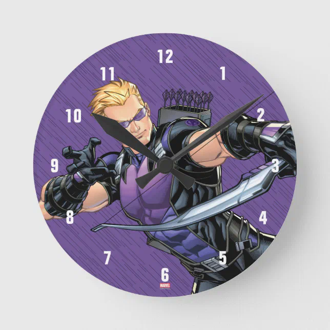 Hawkeye Assemble Round Clock | Zazzle