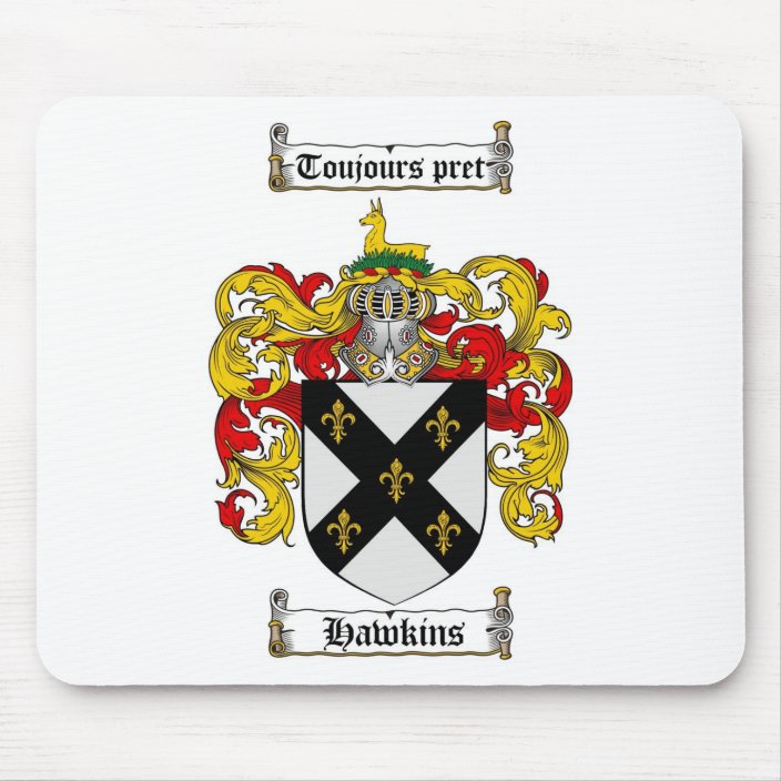 HAWKINS FAMILY CREST - HAWKINS COAT OF ARMS MOUSE PAD | Zazzle.com