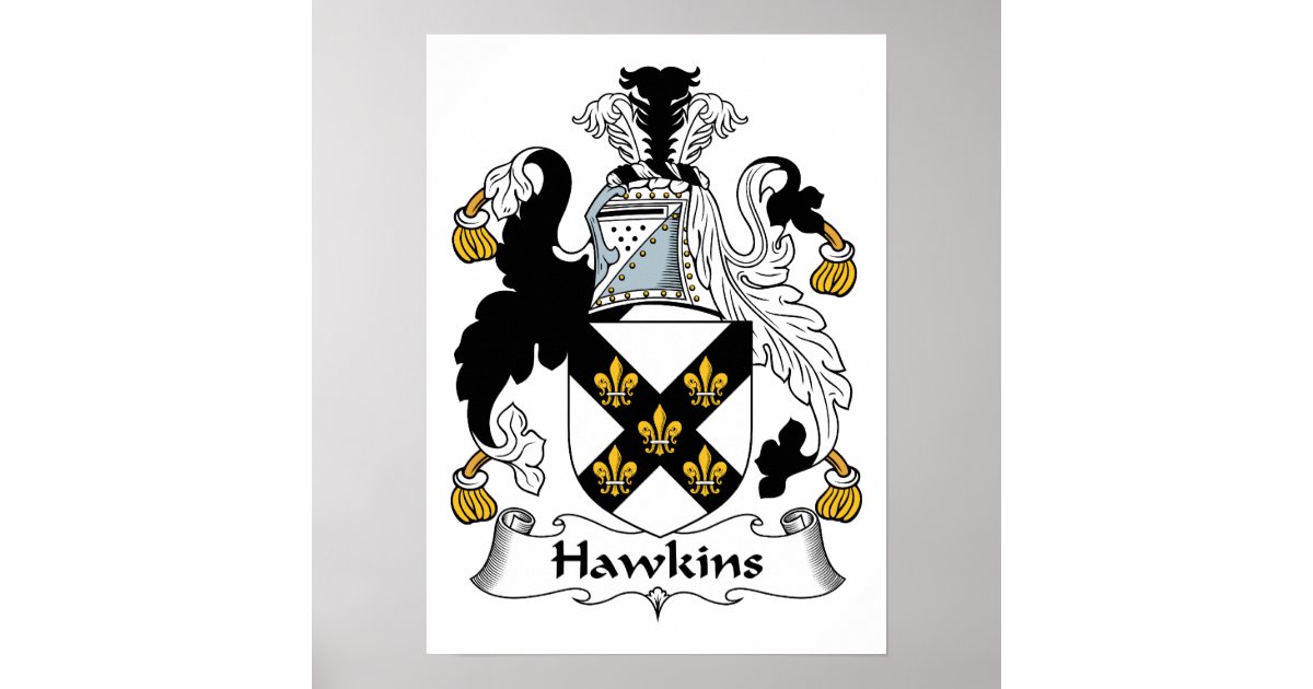 Hawkins Family Crest Poster | Zazzle